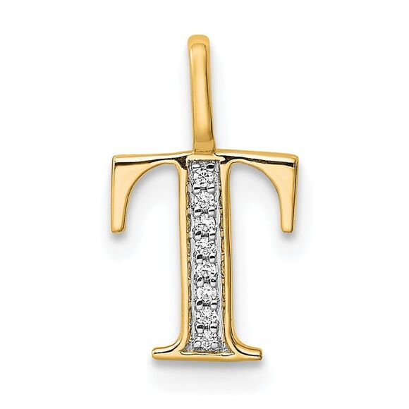 Kazi Luxury | Jewelry | Kazi Luxury 4k Yellow Gold Diamond Letter T ...